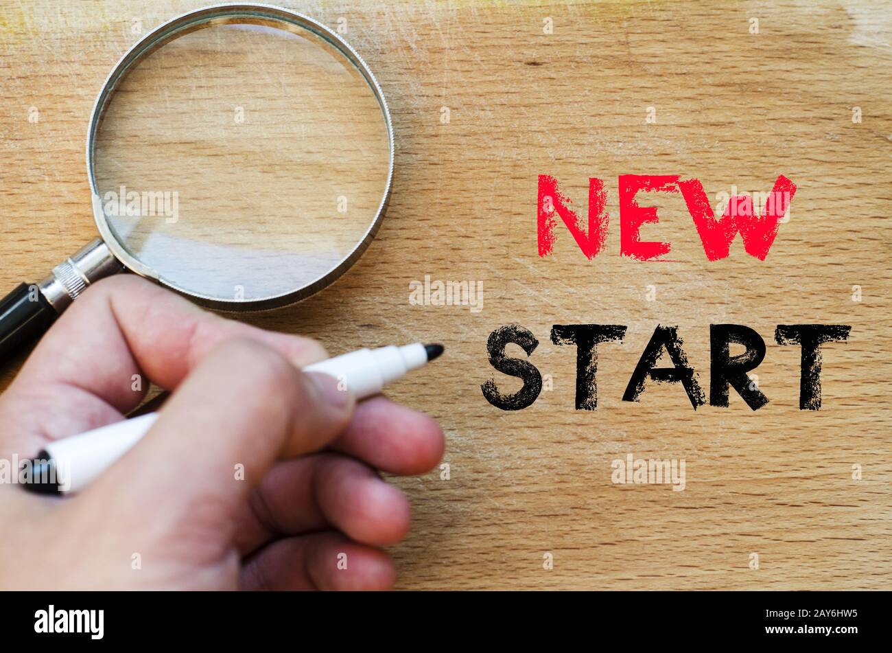 New start text concept Stock Photo - Alamy
