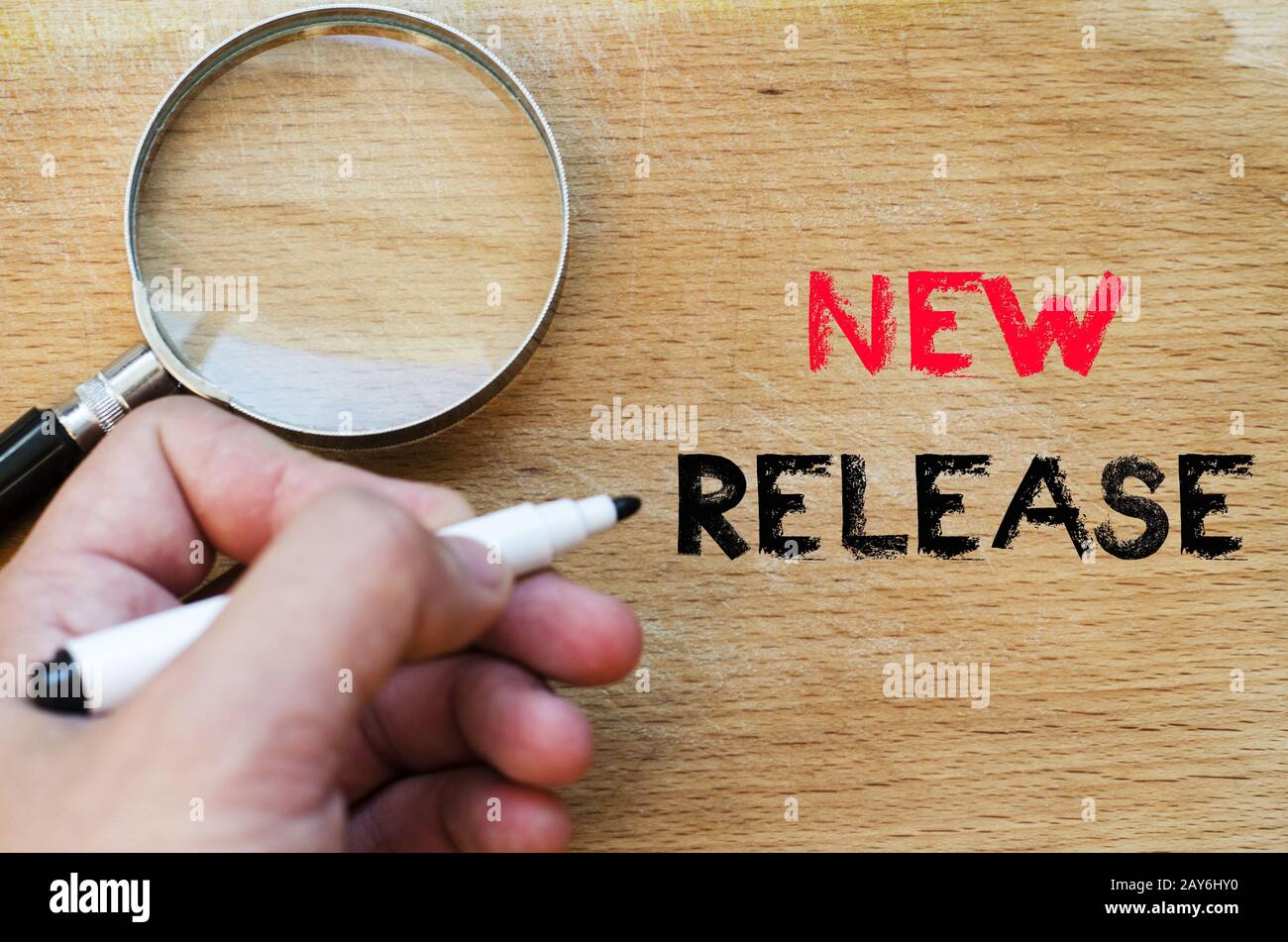 New release text concept Stock Photo - Alamy