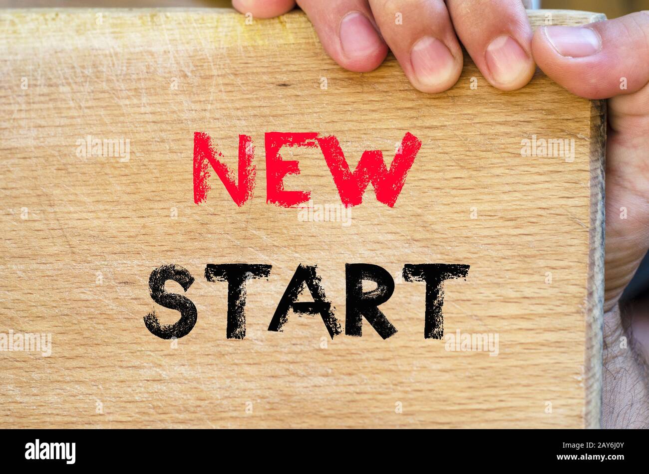 New start text concept Stock Photo - Alamy