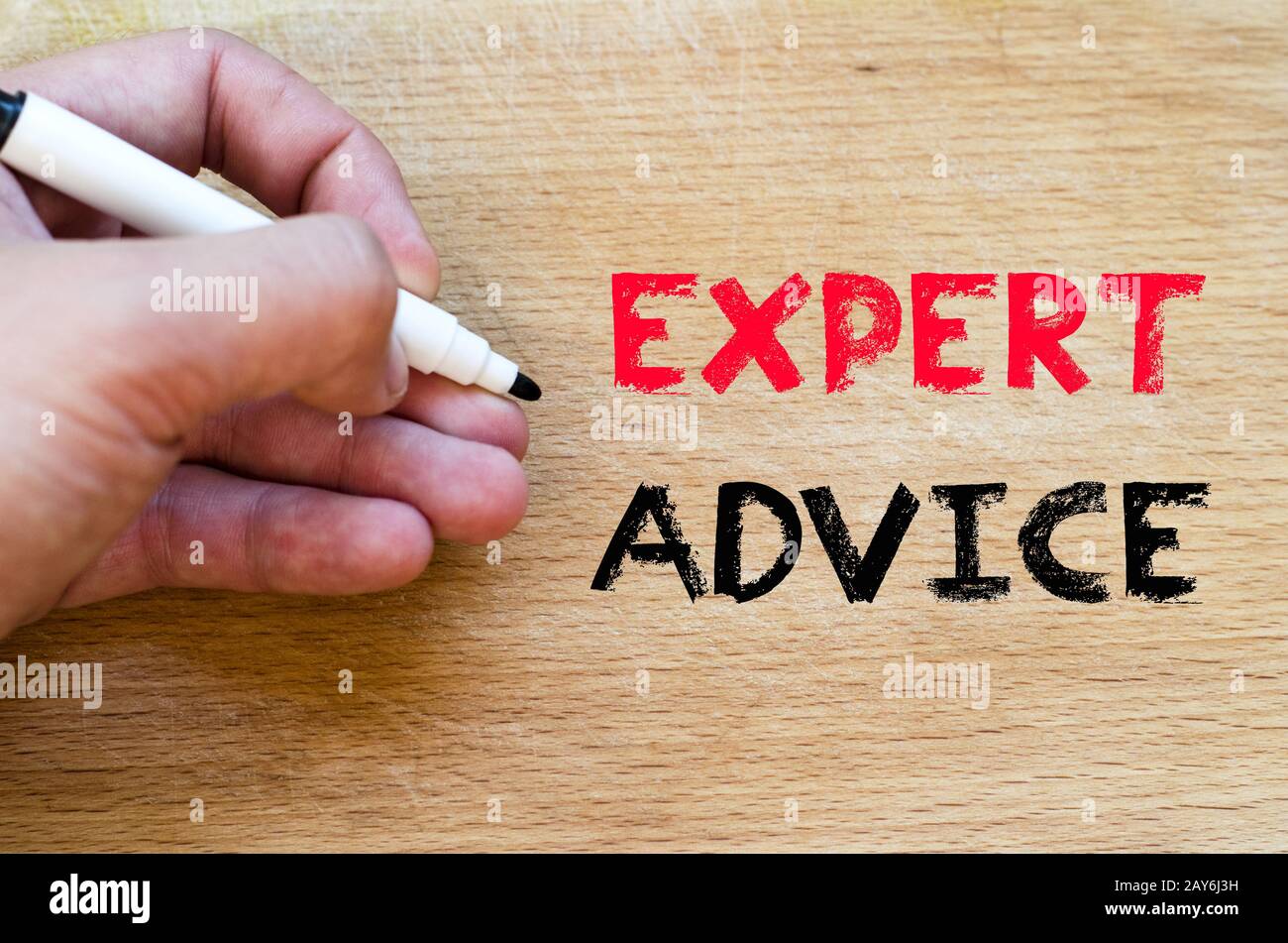 Expert advice text concept Stock Photo - Alamy