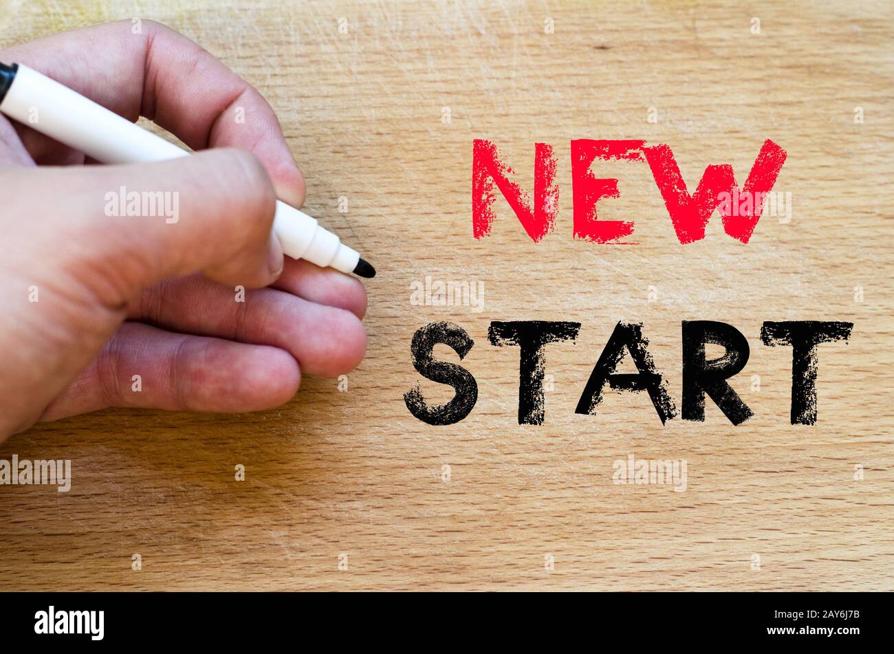 New start text concept Stock Photo - Alamy