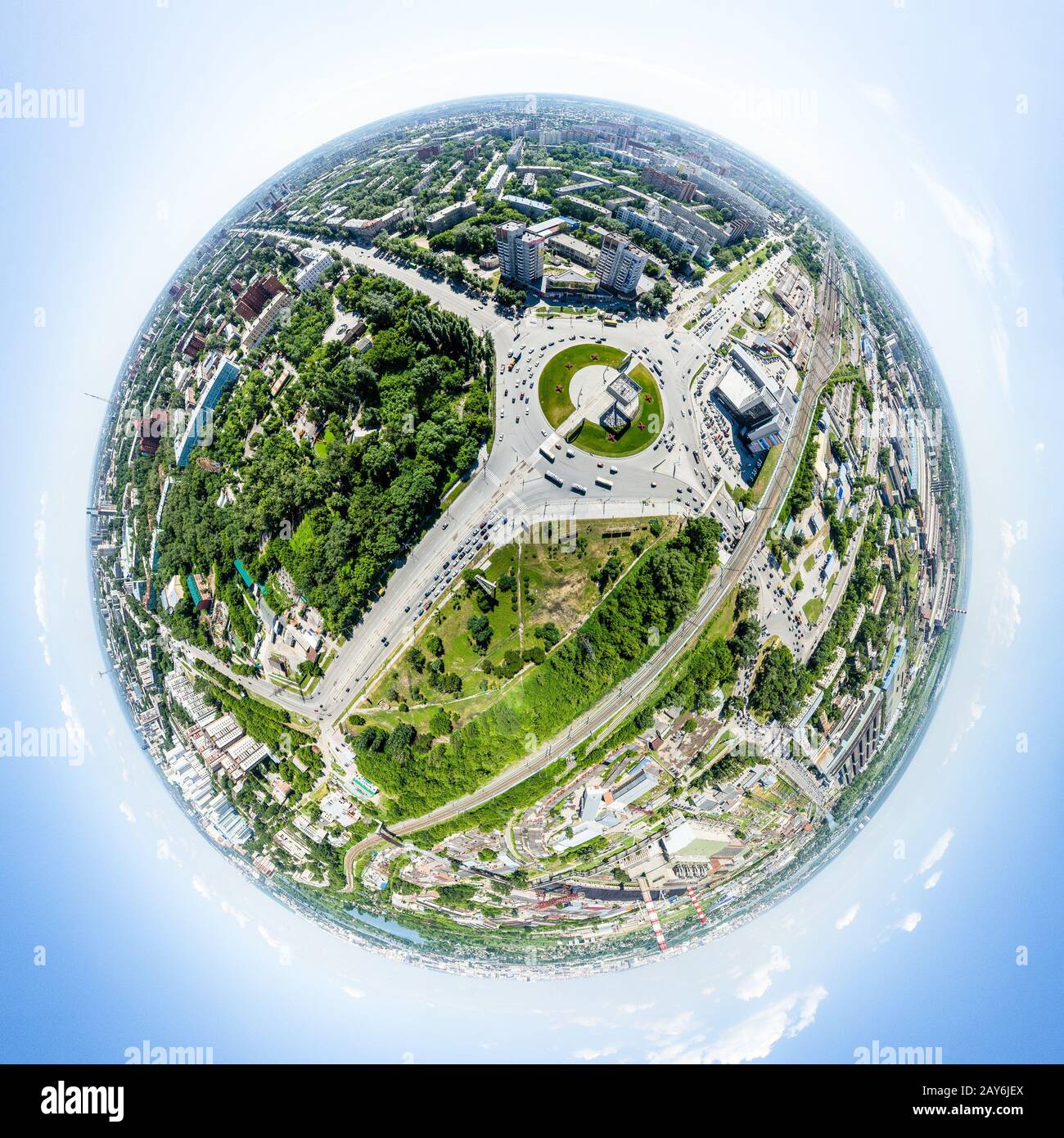 Aerial city view with roads, houses and buildings Stock Photo - Alamy