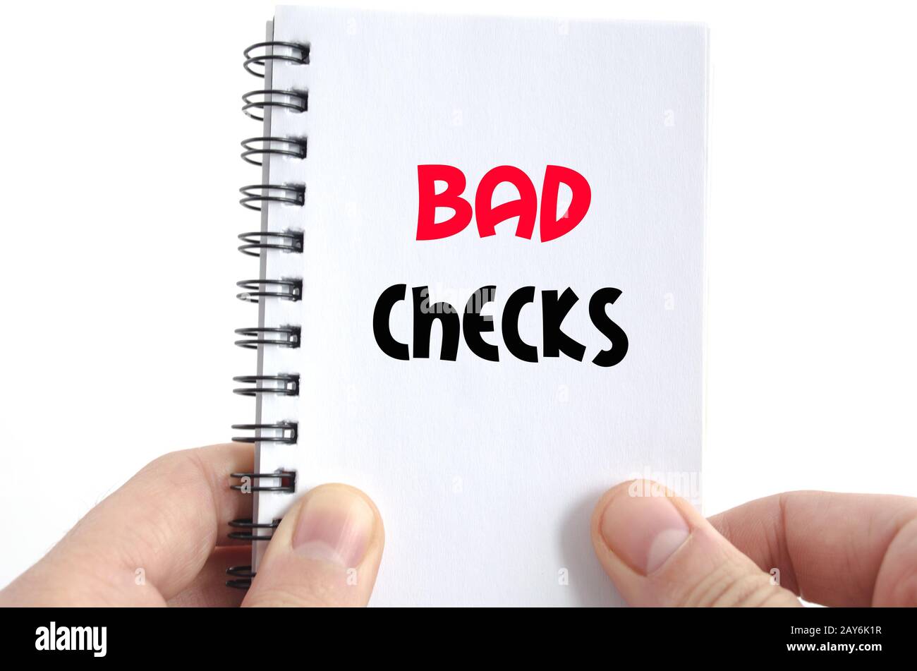 Bad checks text concept Stock Photo - Alamy