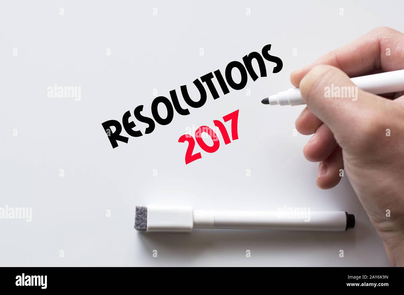 Resolutions 2017 written on whiteboard Stock Photo - Alamy