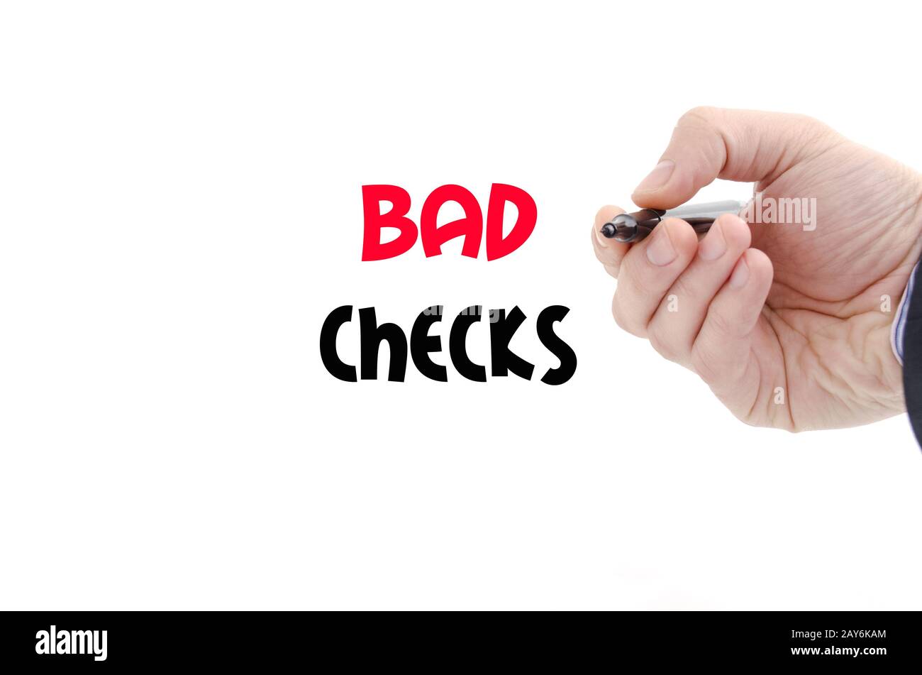 Bad checks text concept Stock Photo - Alamy