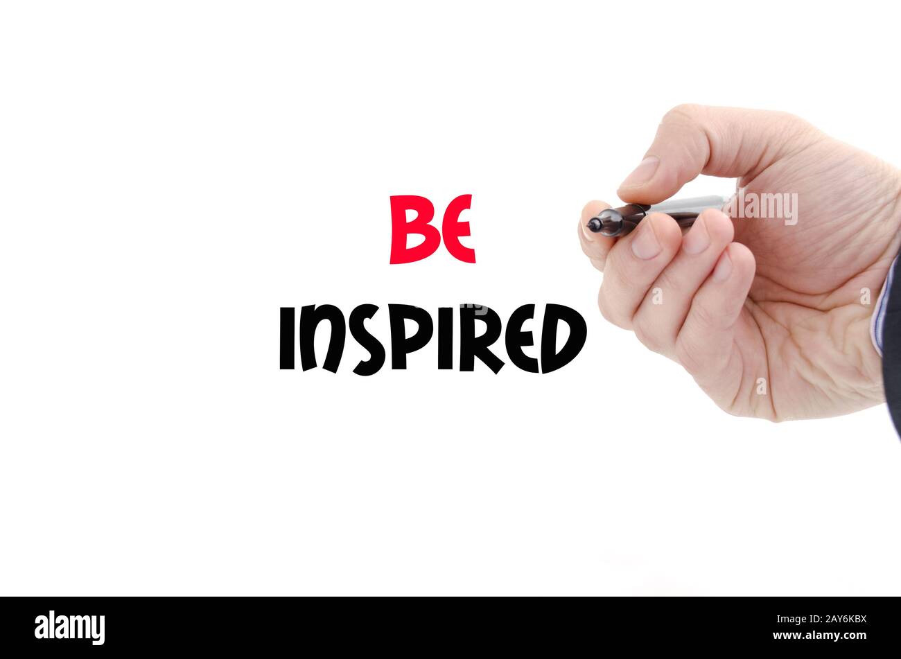 Be inspired text concept Stock Photo - Alamy