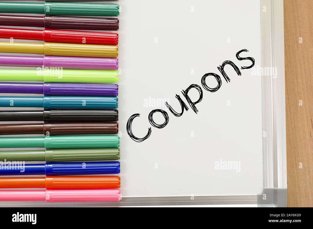 Coupons text concept Stock Photo - Alamy