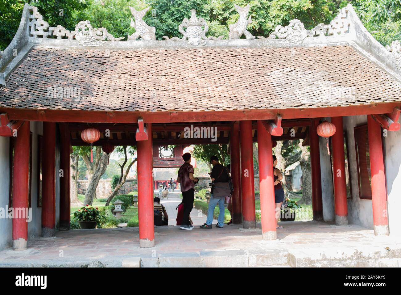 Temple of Literature, the van Mieu, in the centre of Hanoai Stock Photo ...