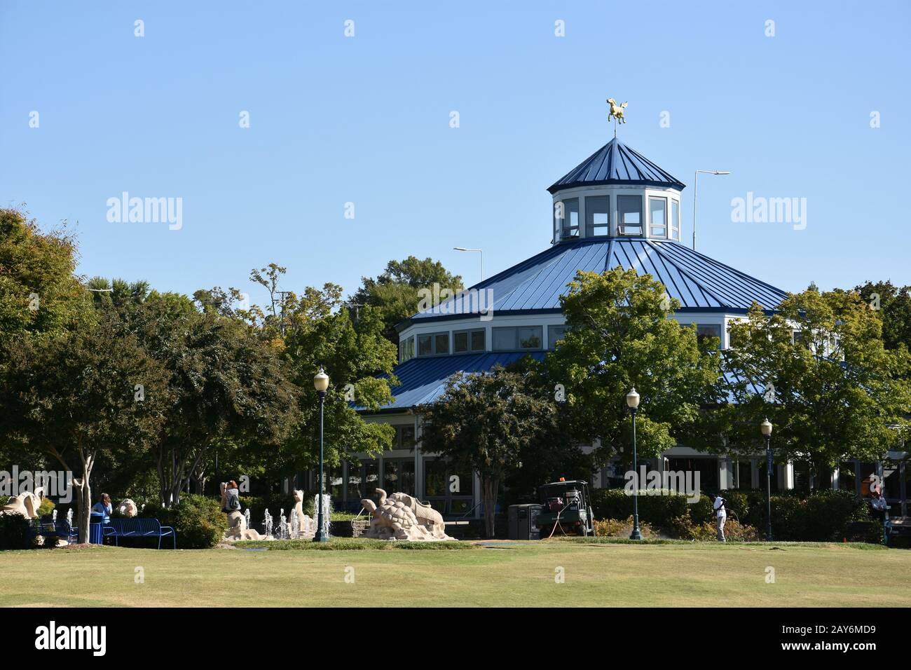 The 1894 Antique Carousel at Coolidge Park in Chattanooga, Tennessee ...