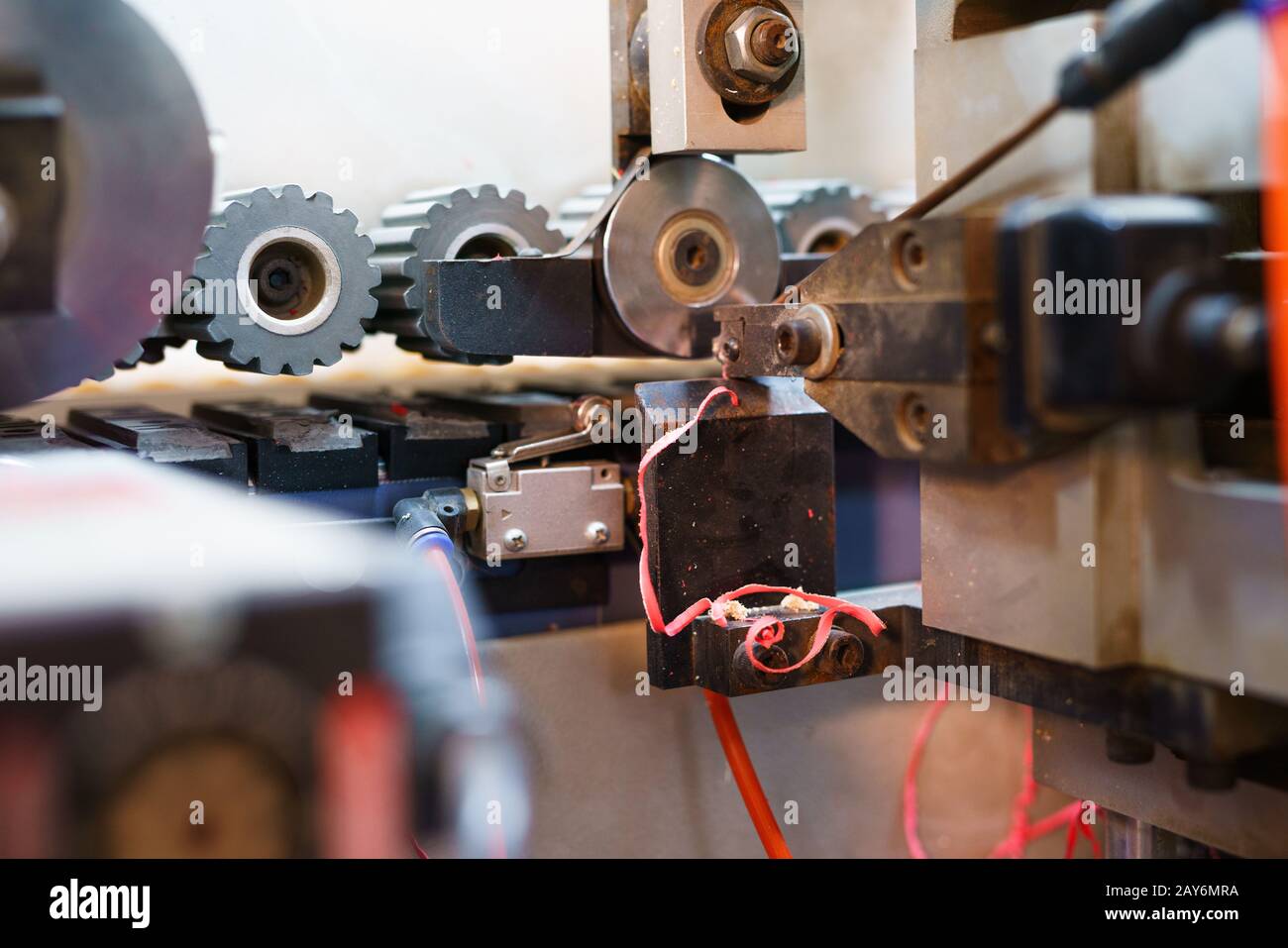 Edging PVC. Photo of cutter machine, close-up Stock Photo - Alamy