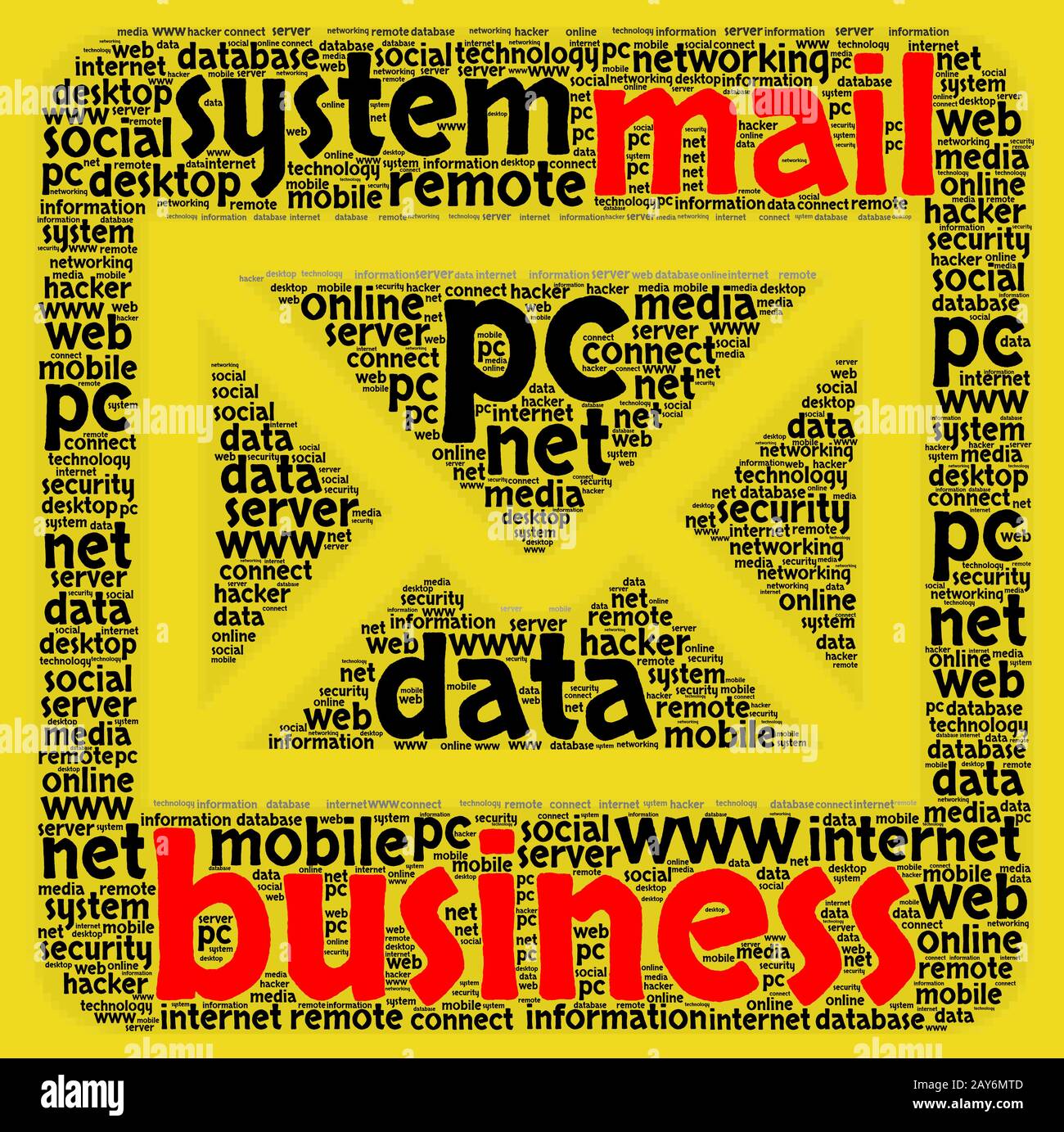 Business mail word cloud concept Stock Photo - Alamy