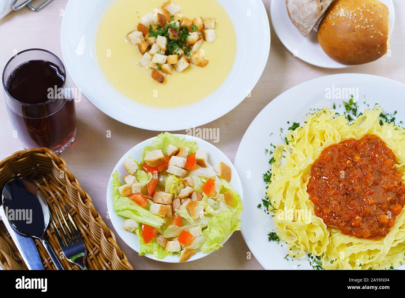 Business lunch at restaurant Stock Photo - Alamy