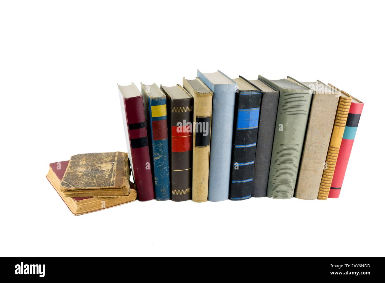Stack of old books isolated on white Stock Photo - Alamy