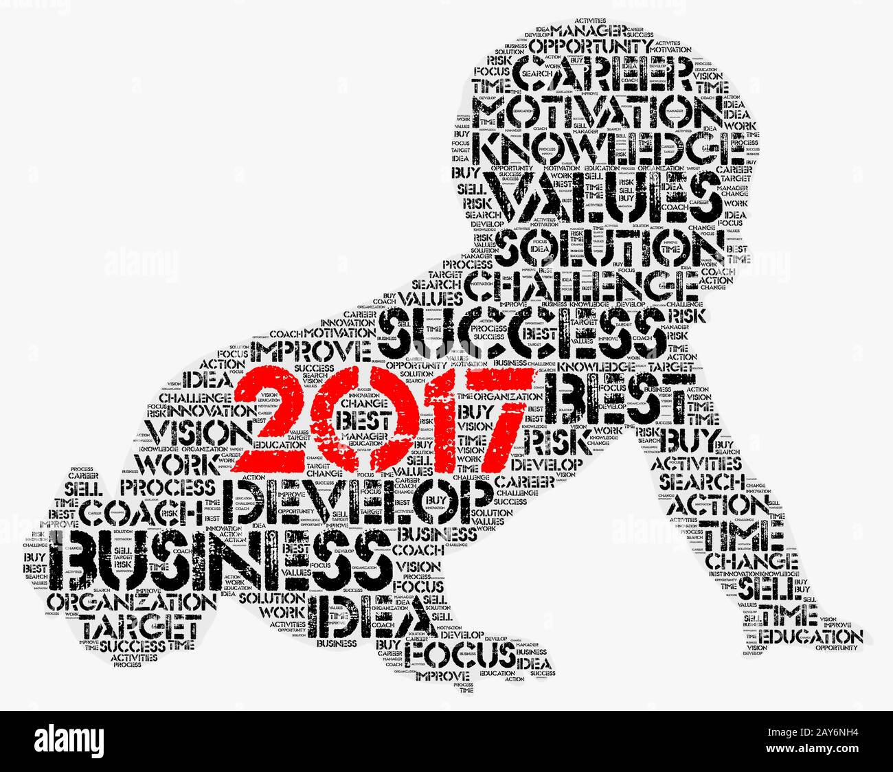 Business 2017 word cloud concept in child shape Stock Photo - Alamy
