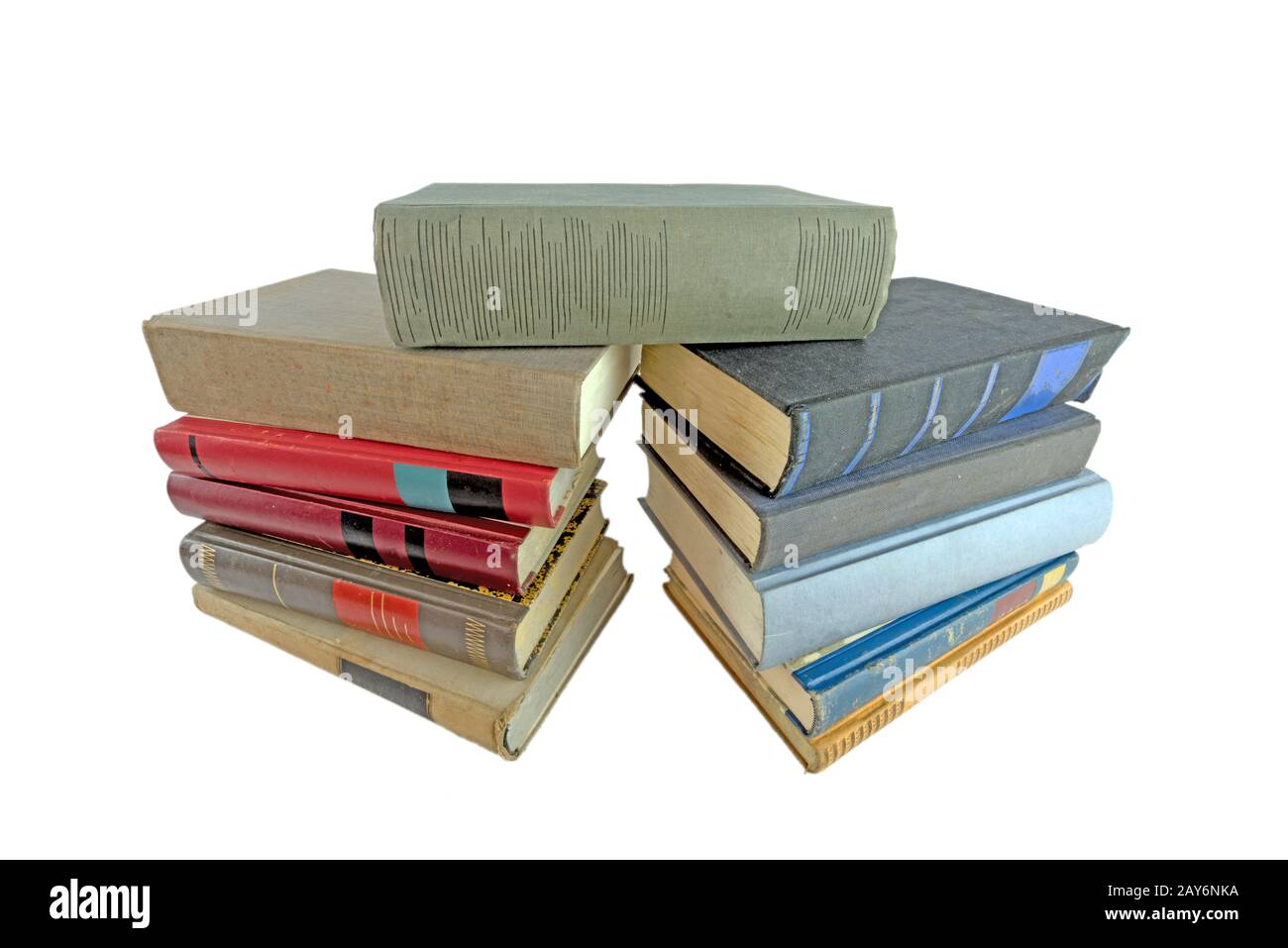 Stack of old books isolated on white Stock Photo - Alamy