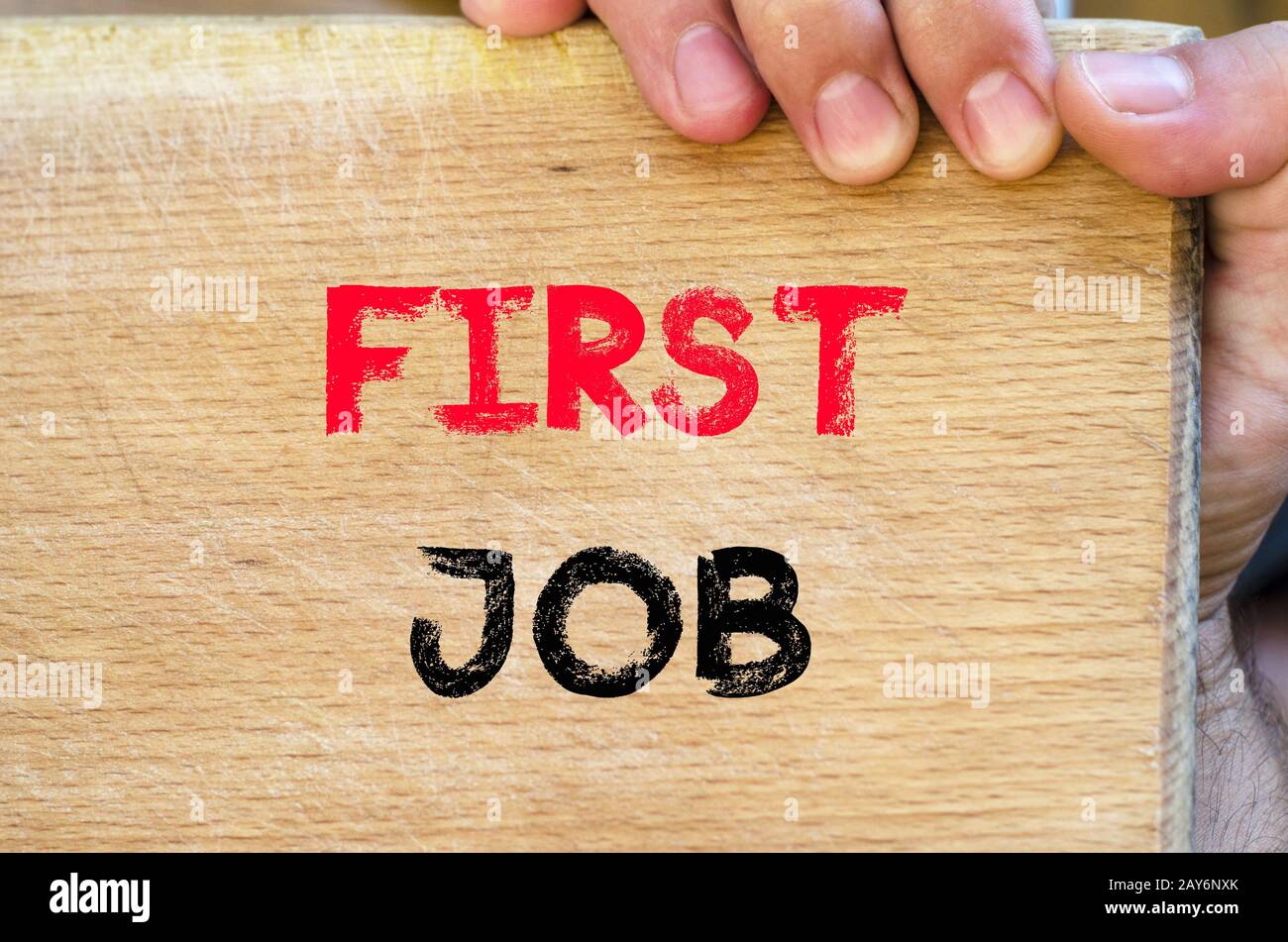 First job text concept Stock Photo - Alamy
