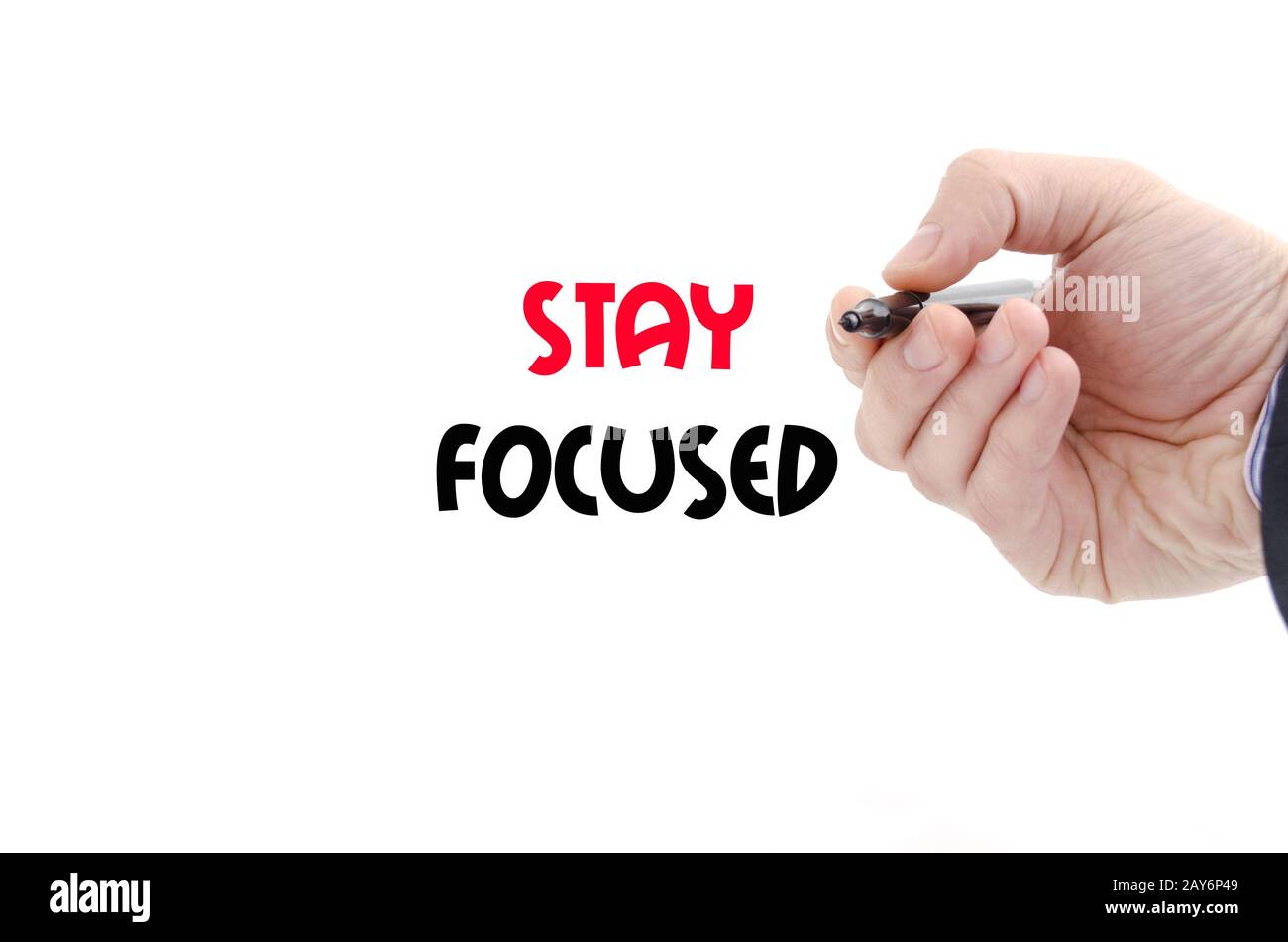 Stay focused text concept Stock Photo - Alamy