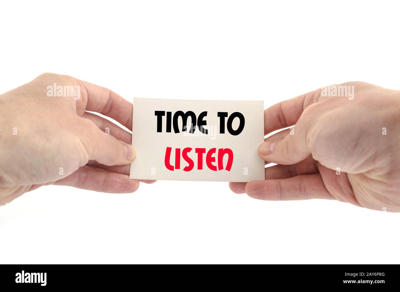 Time to listen text concept Stock Photo - Alamy