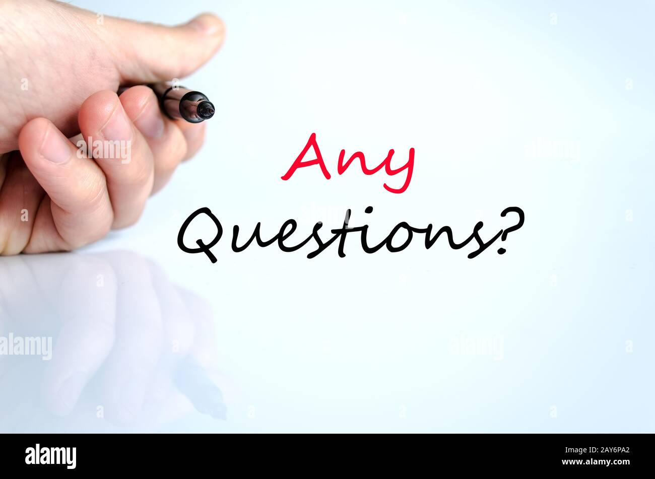 Any questions text concept Stock Photo - Alamy