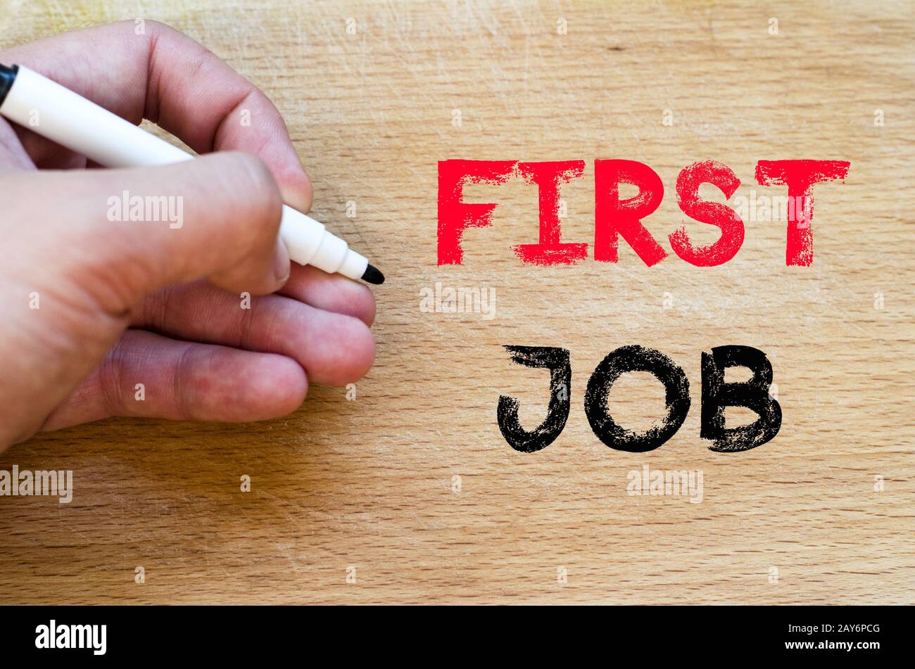 First job text concept Stock Photo - Alamy