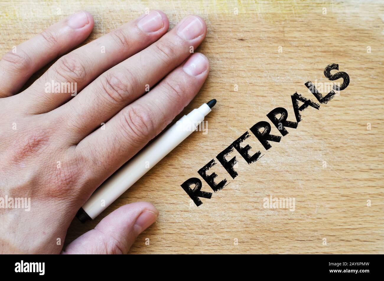 Refferals text concept Stock Photo - Alamy