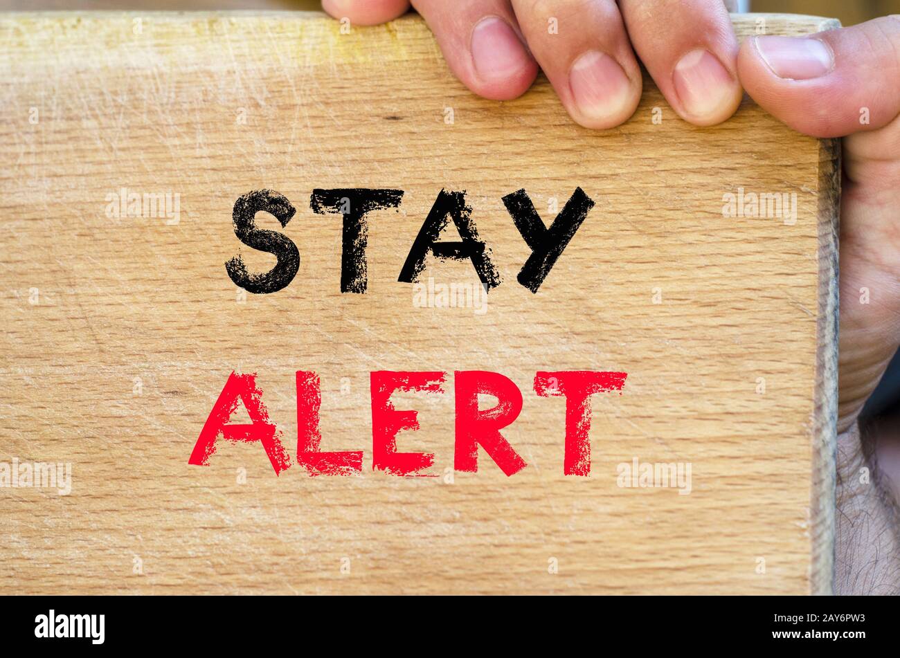Stay alert text concept Stock Photo - Alamy