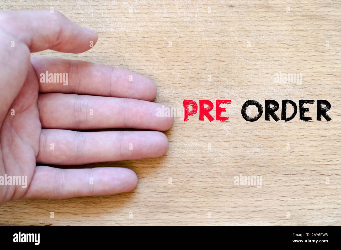Pre order text concept Stock Photo - Alamy
