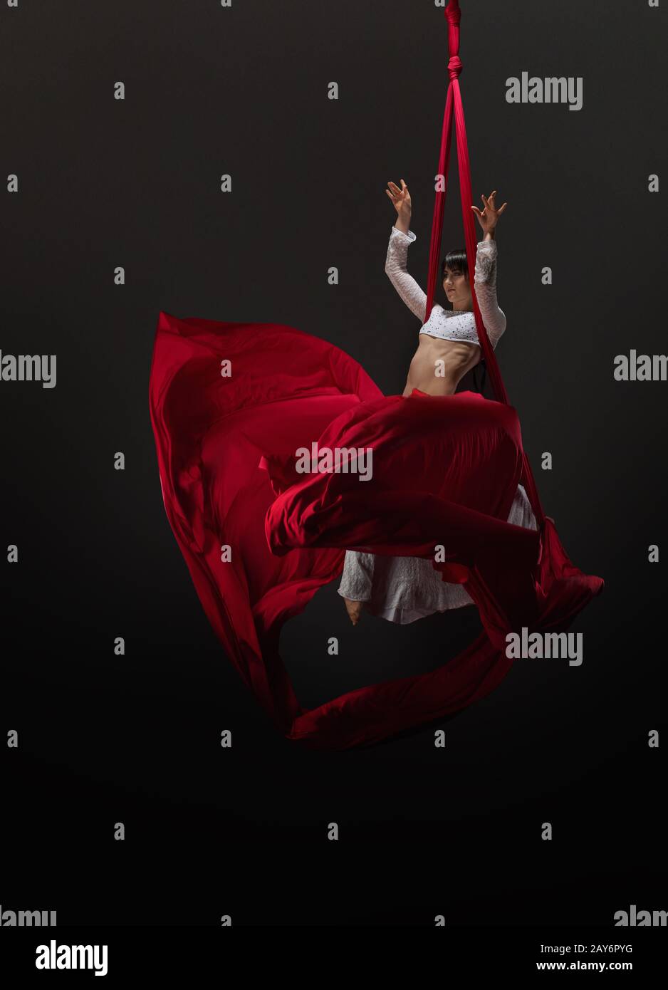 Aerial female gymnast in hi-res stock photography and images - Alamy