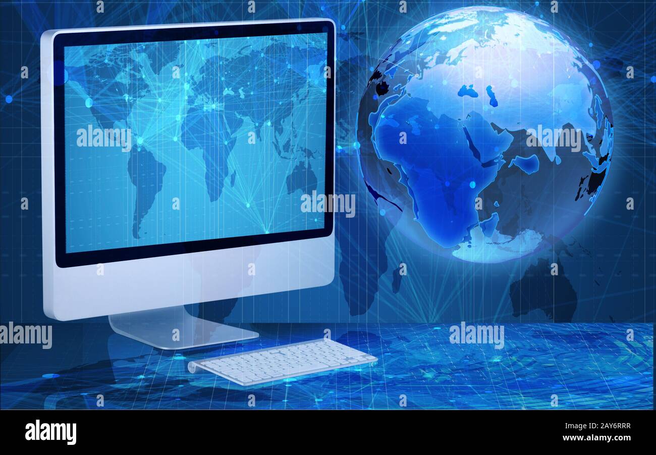 Computer screen in business concept Stock Photo - Alamy