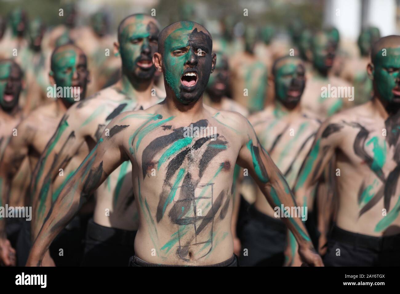 Palestinian police cadets take part in a training session at a police ...