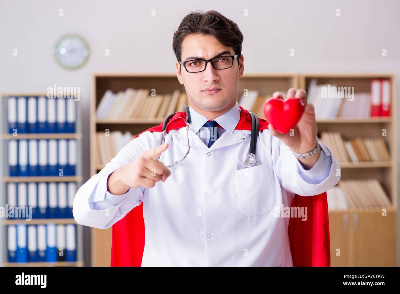 Superhero doctor working in the lab hospital Stock Photo - Alamy
