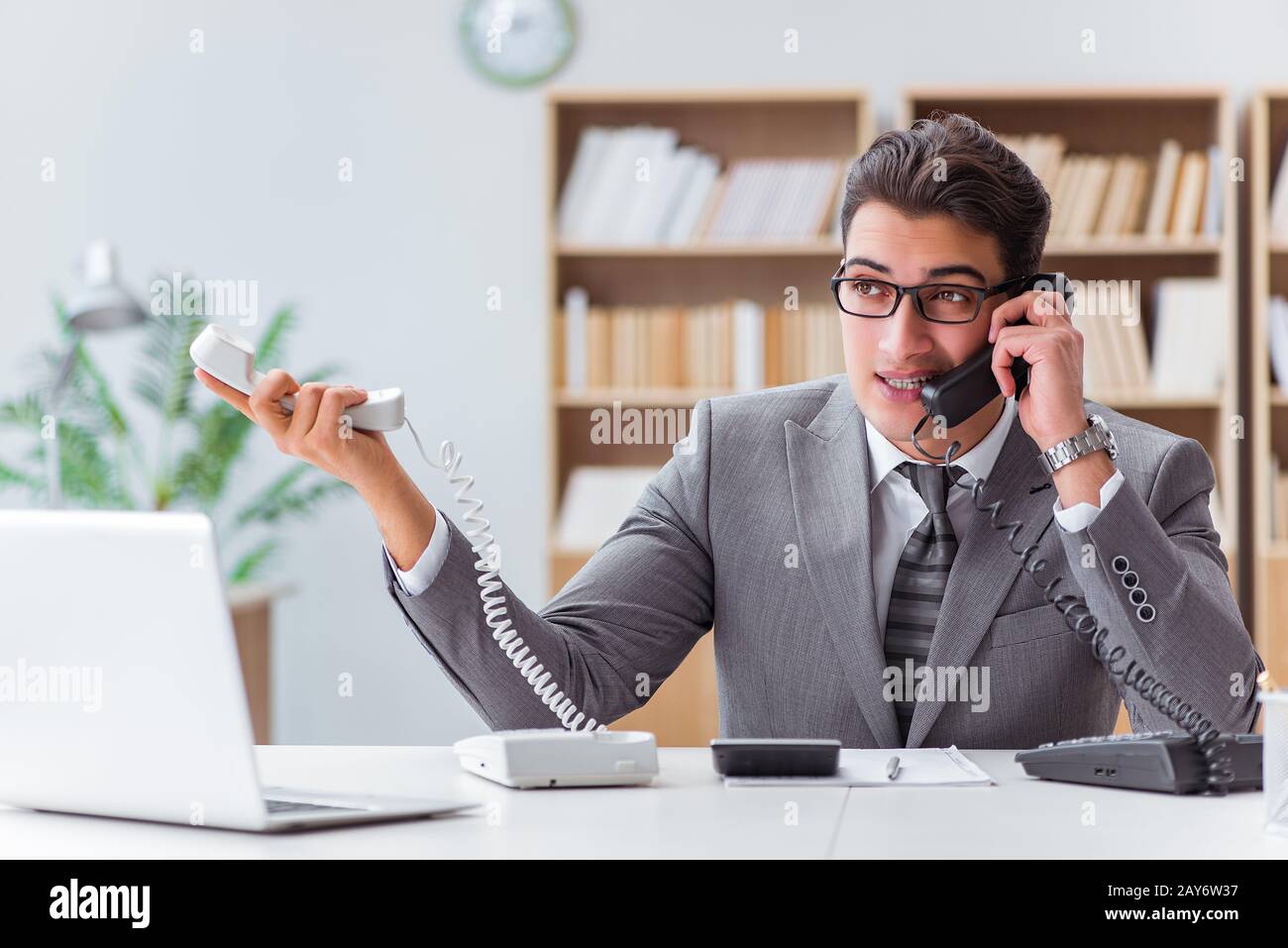 Angry call centre operator hi-res stock photography and images - Alamy