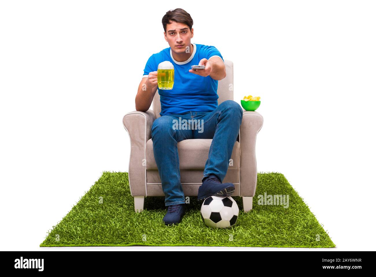 Watching tv home football Cut Out Stock Images & Pictures - Alamy