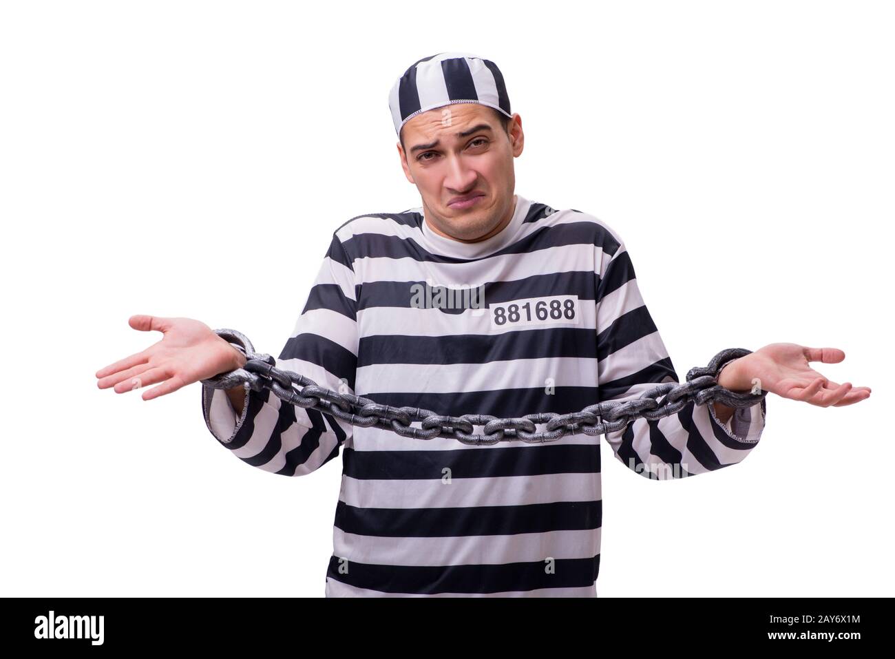 Man prisoner isolated on white background Stock Photo - Alamy