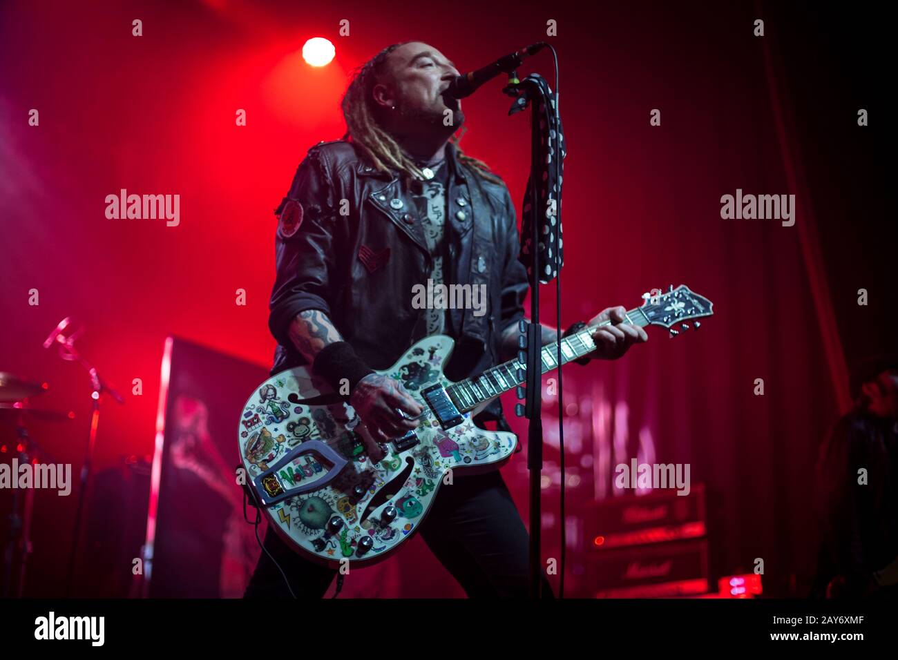 Ginger wildheart, singer/ guitarist from the wildhearts live at o2 ritz ...
