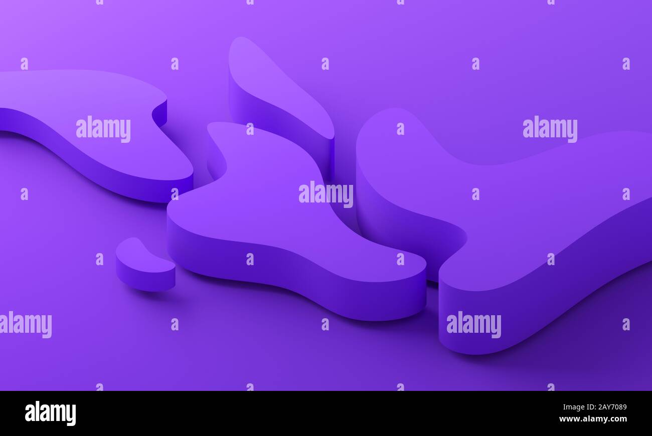 Abstract 3d render, modern background design with organic shapes Stock ...