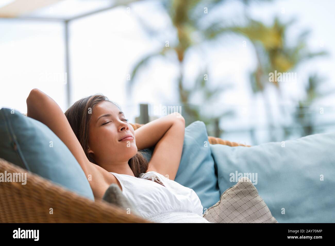 Meditation home lying down hi-res stock photography and images - Alamy