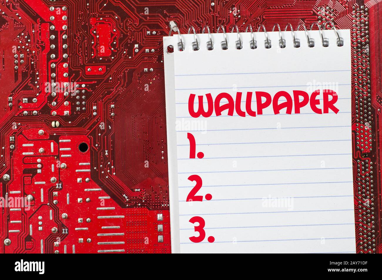 Wallpaper text concept over computer background Stock Photo - Alamy