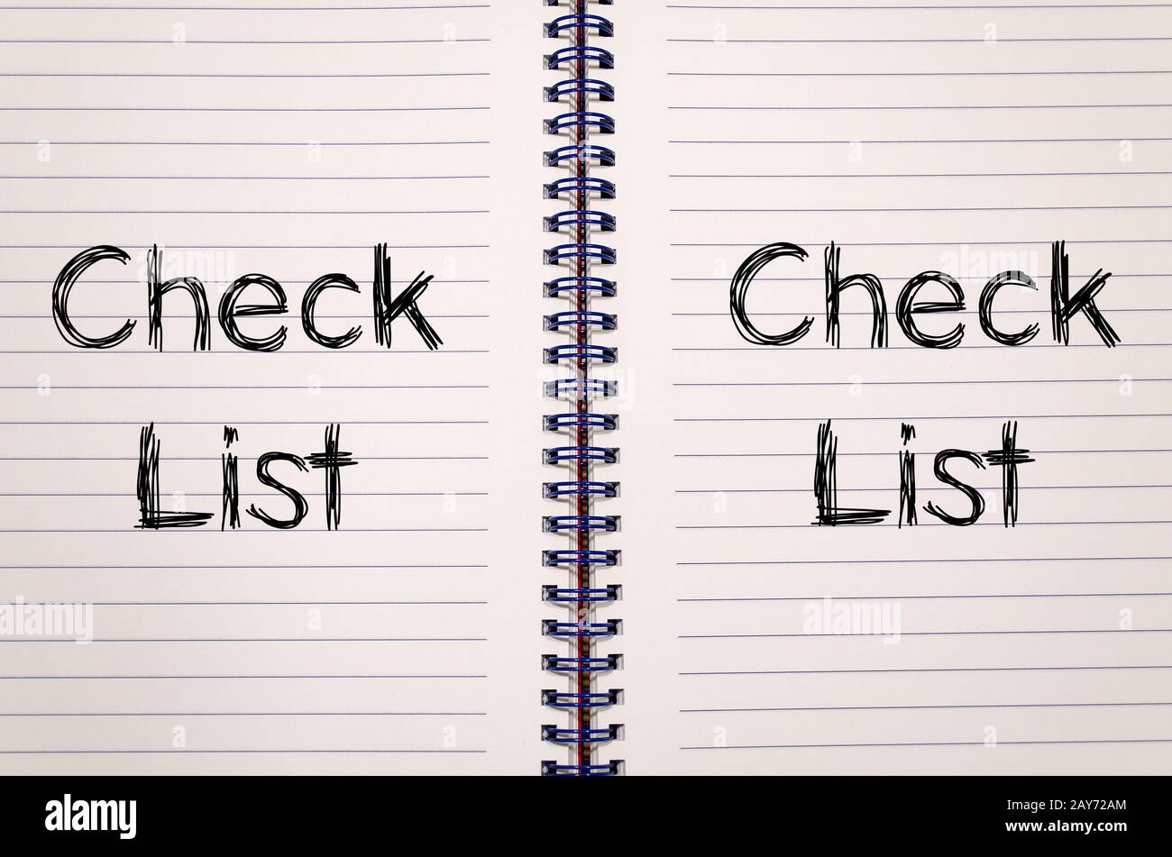 Check list concept on notebook Stock Photo - Alamy