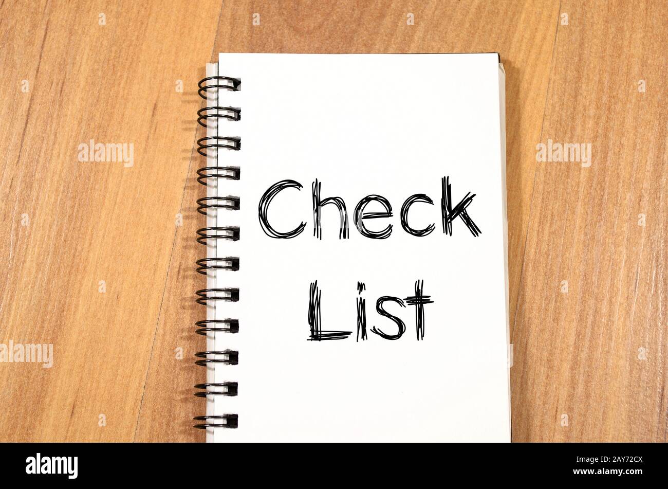 Check list concept on notebook Stock Photo - Alamy