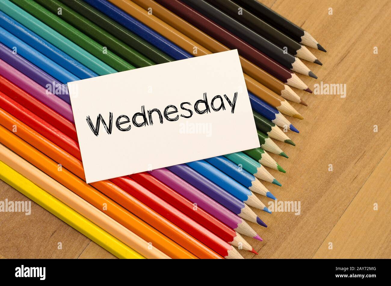 Wednesday text concept over white note Stock Photo - Alamy
