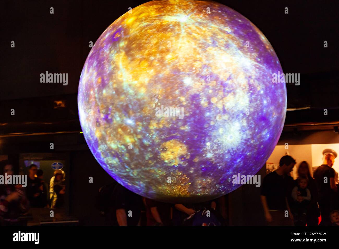 Model of the earth on display at Planet Science Gallery, Science Museum ...