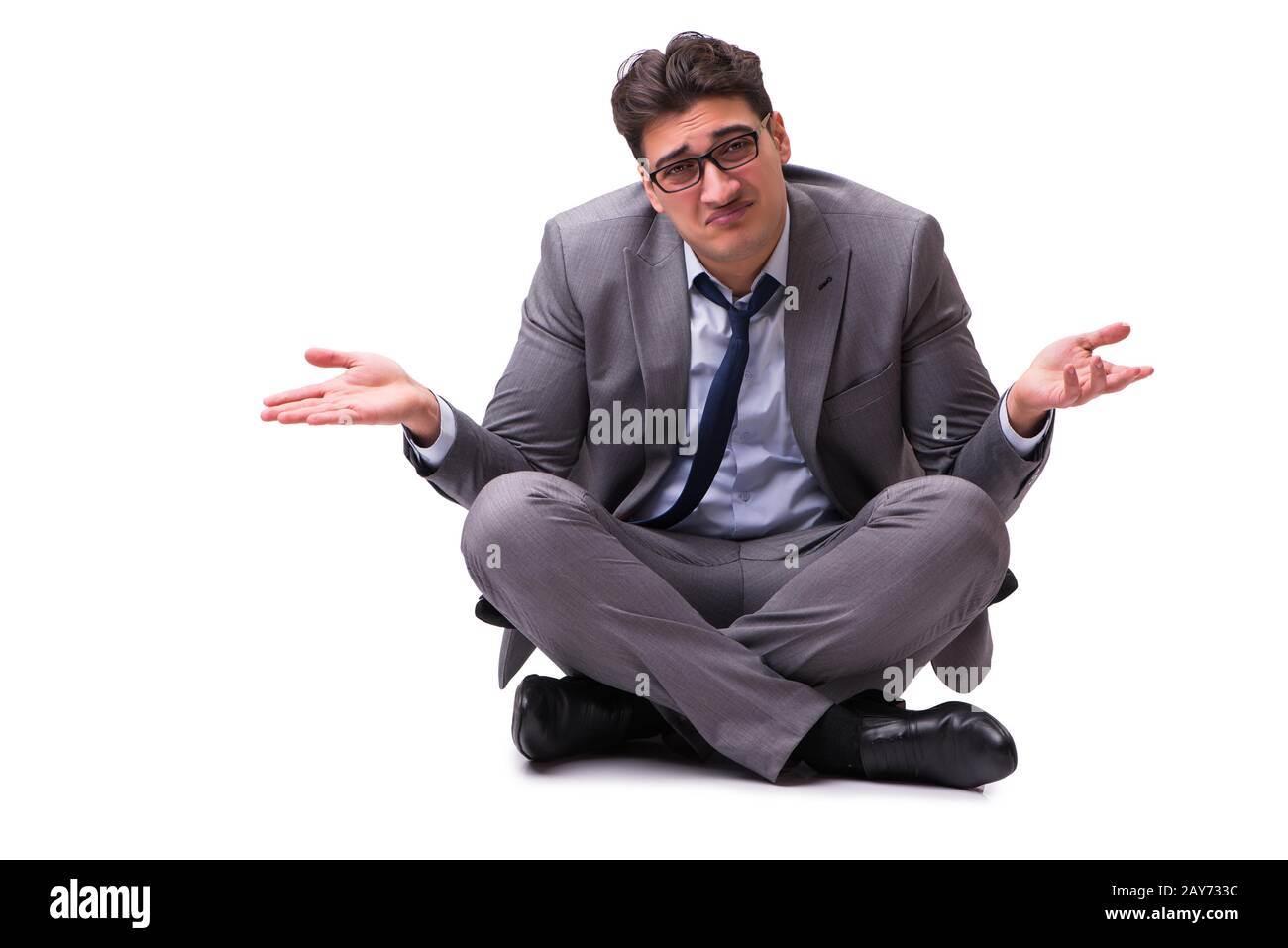 Bankrupt businessman isolated on white background Stock Photo - Alamy