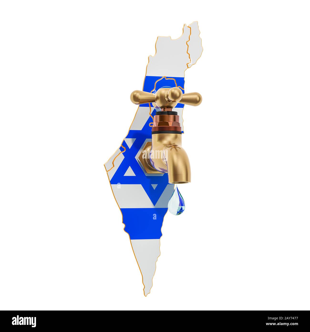 Water resources, drinking water of Israel concept, 3D rendering on ...