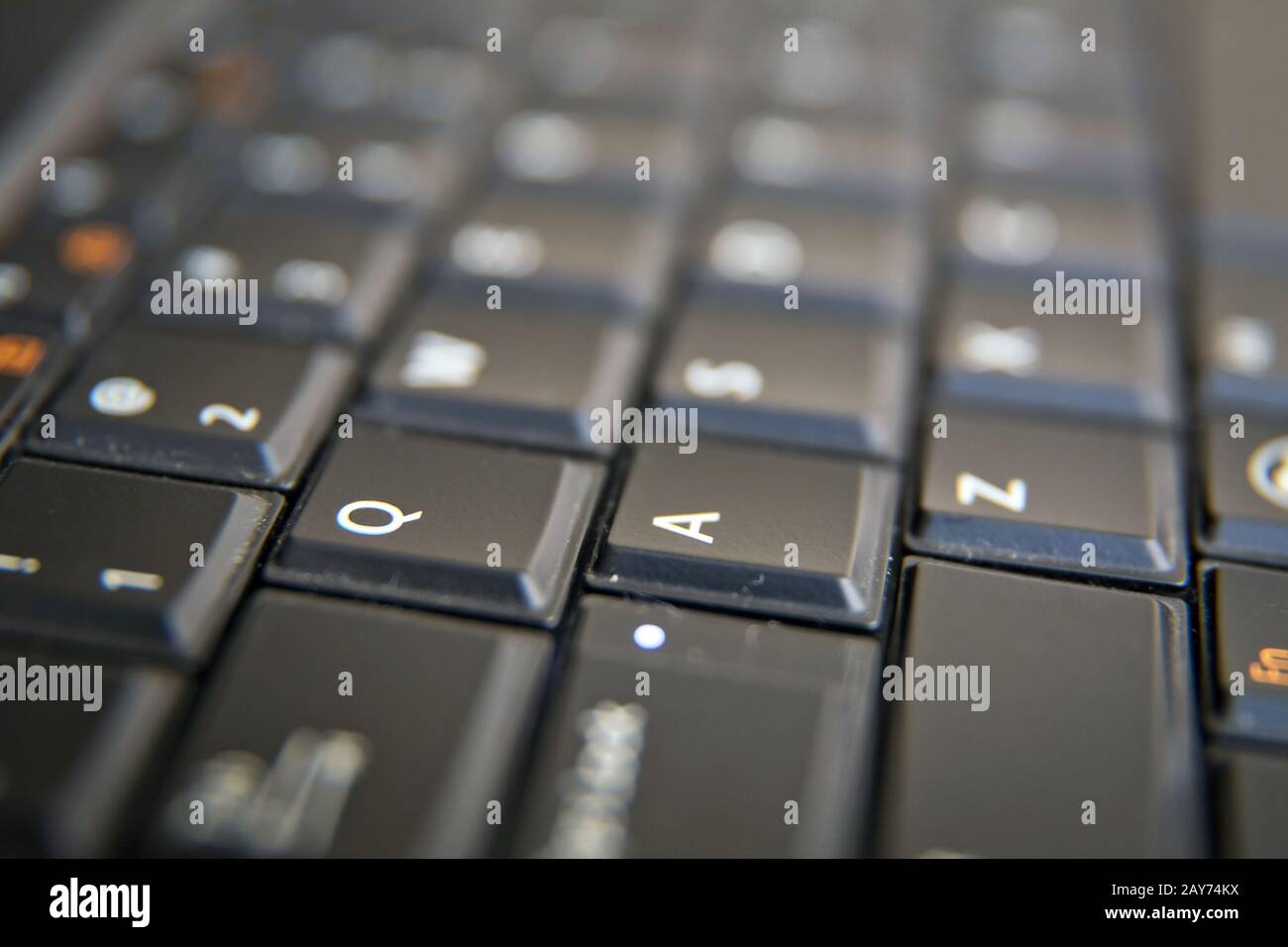 Black and white focus on windows keyboard . Notebook keyboard . Close ...