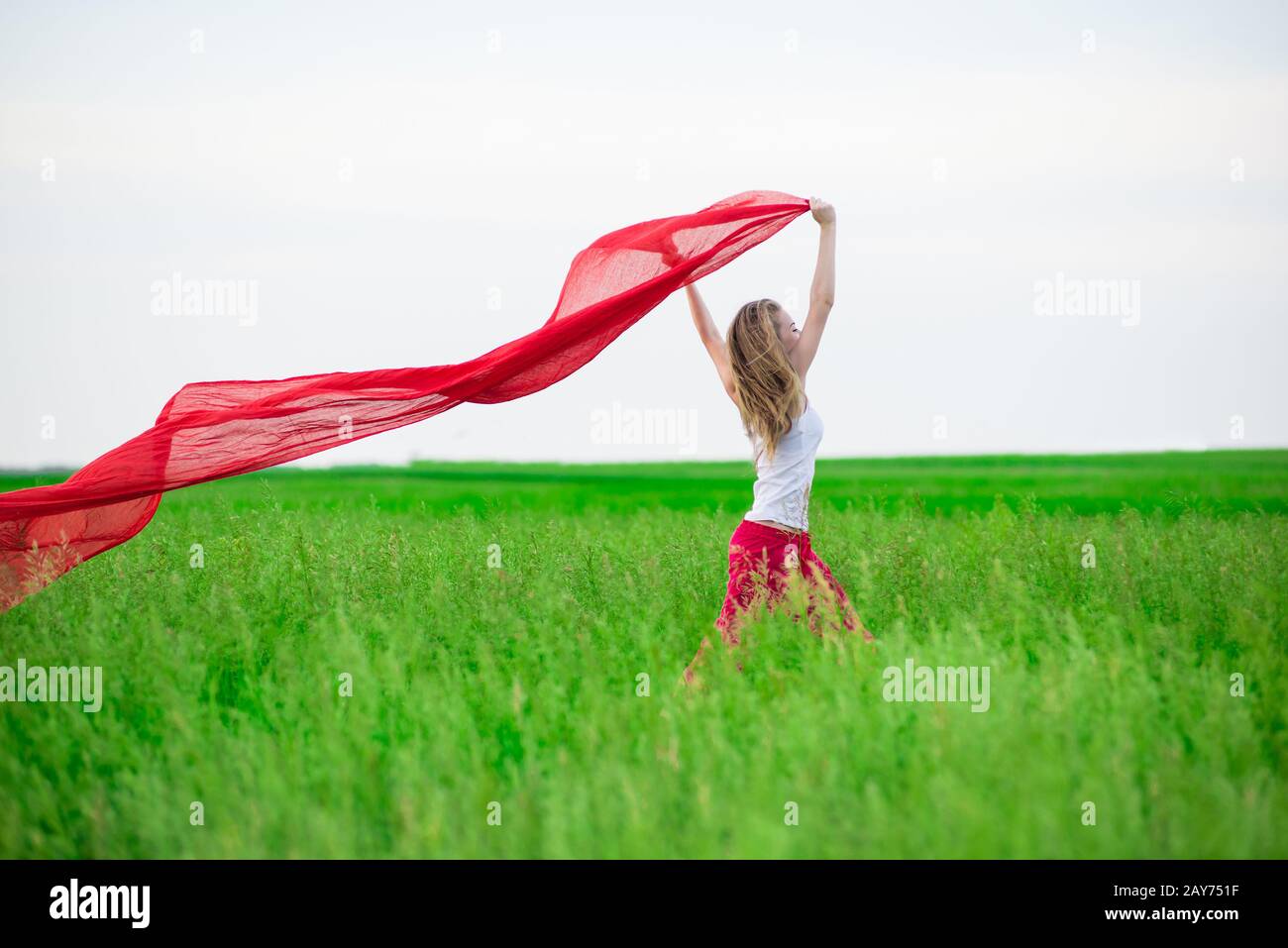 Scarf blowing in wind hi-res stock photography and images - Alamy