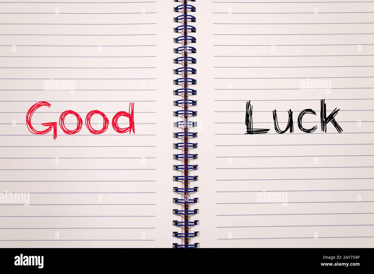 Good luck concept on notebook Stock Photo - Alamy