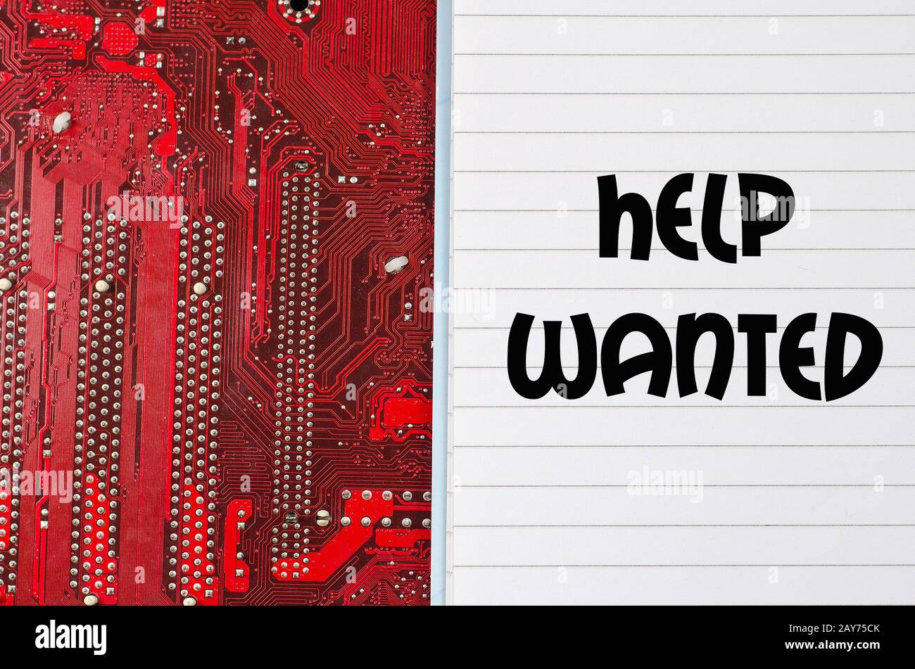 Help wanted text concept Stock Photo - Alamy