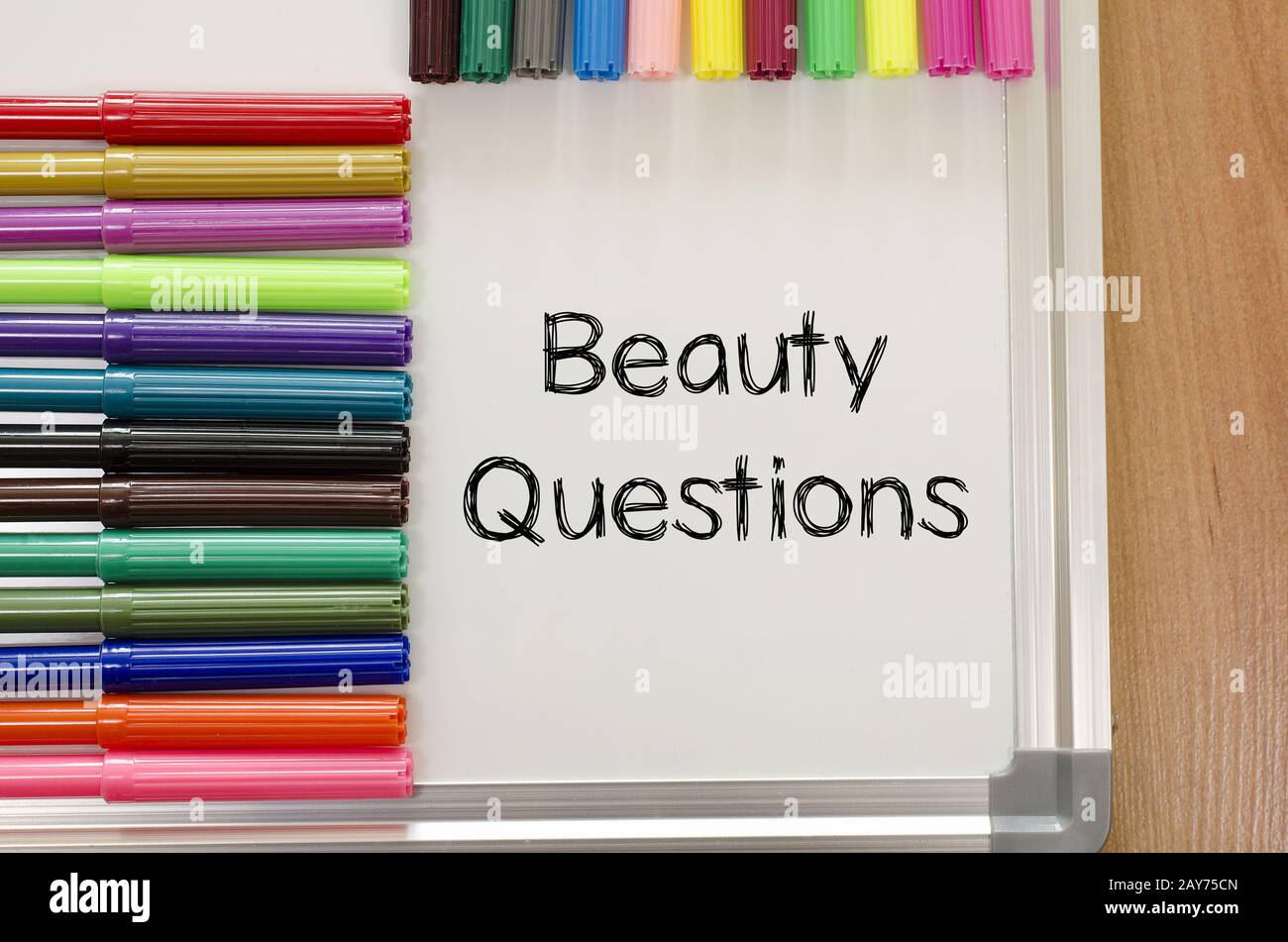 Beauty questions text concept Stock Photo - Alamy