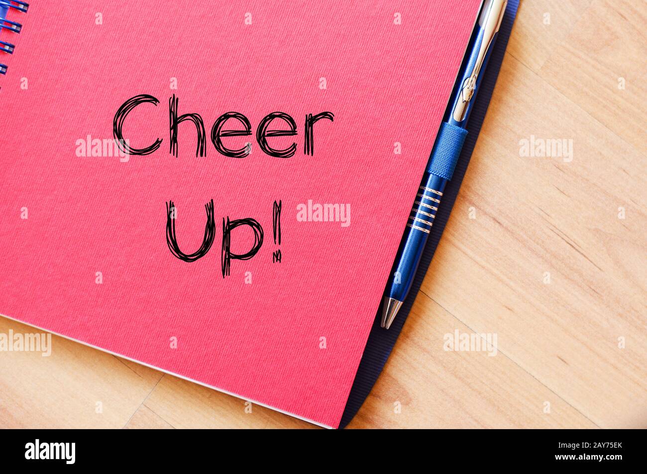 Cheer up concept on notebook Stock Photo - Alamy